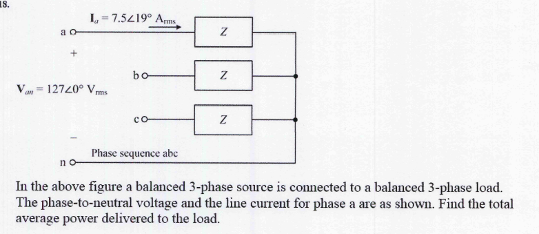 Solved In the above figure a balanced 3-phase source is | Chegg.com