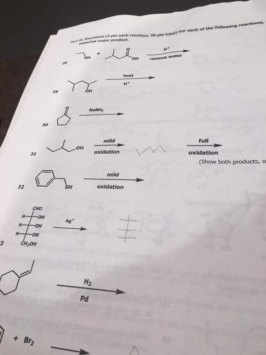 Solved Prove it Reaction (4 pts each reaction 36 pts total) | Chegg.com