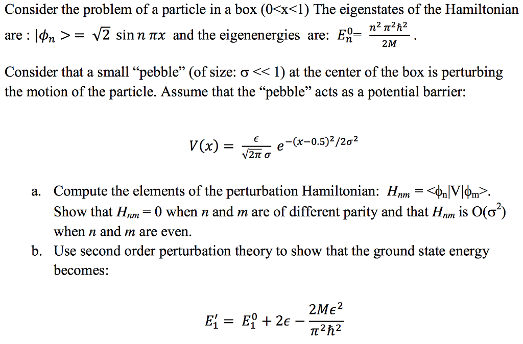 Consider the problem of a particle in a box (O | Chegg.com