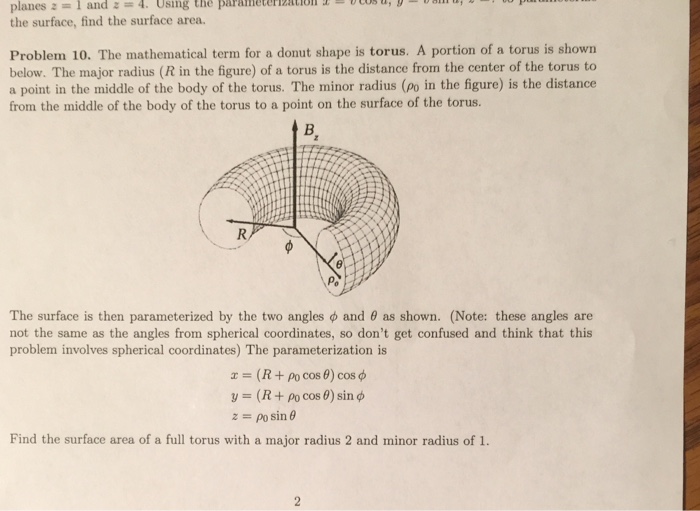 Solved The mathematical term for a donut shape is torus. A | Chegg.com
