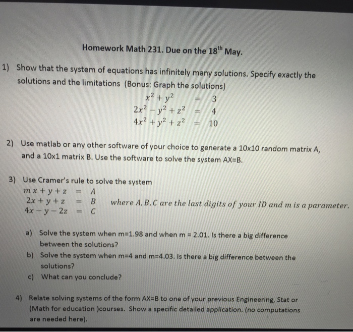 Solved Homework Math 231. Due on the 18th May. 1) Show that | Chegg.com