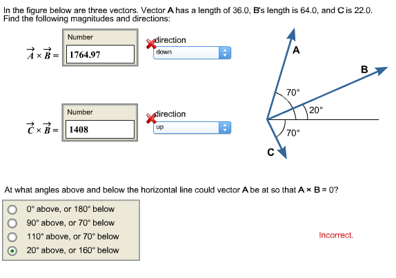 Solved In the figure below are three vectors. Vector A has a | Chegg.com