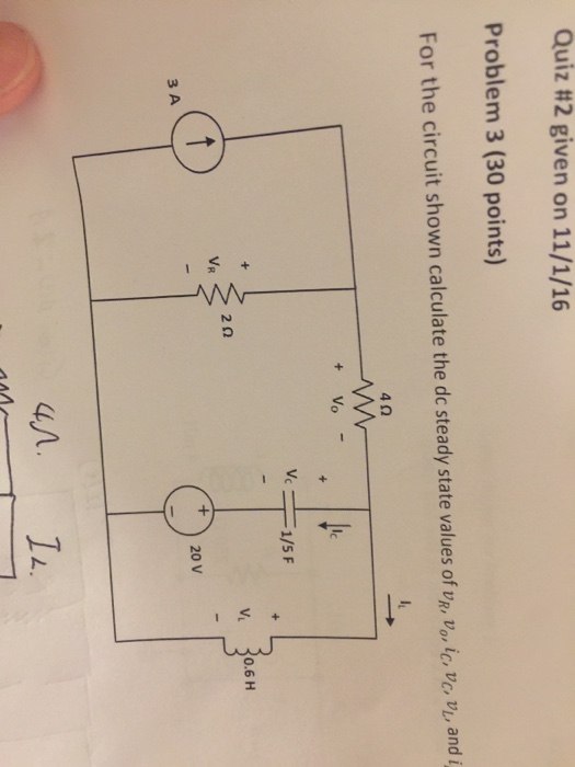 Solved For the circuit shown calculate the dc steady state | Chegg.com