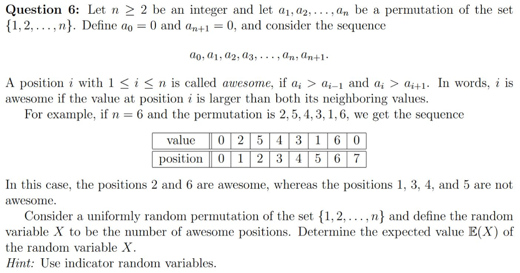 Solved Question 6: Let n 2 2 be an integer and let | Chegg.com