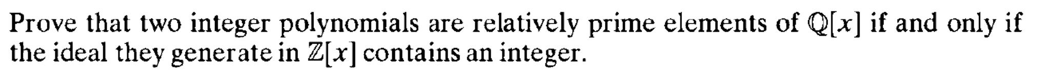 Solved Prove that two integer polynomials are relatively | Chegg.com