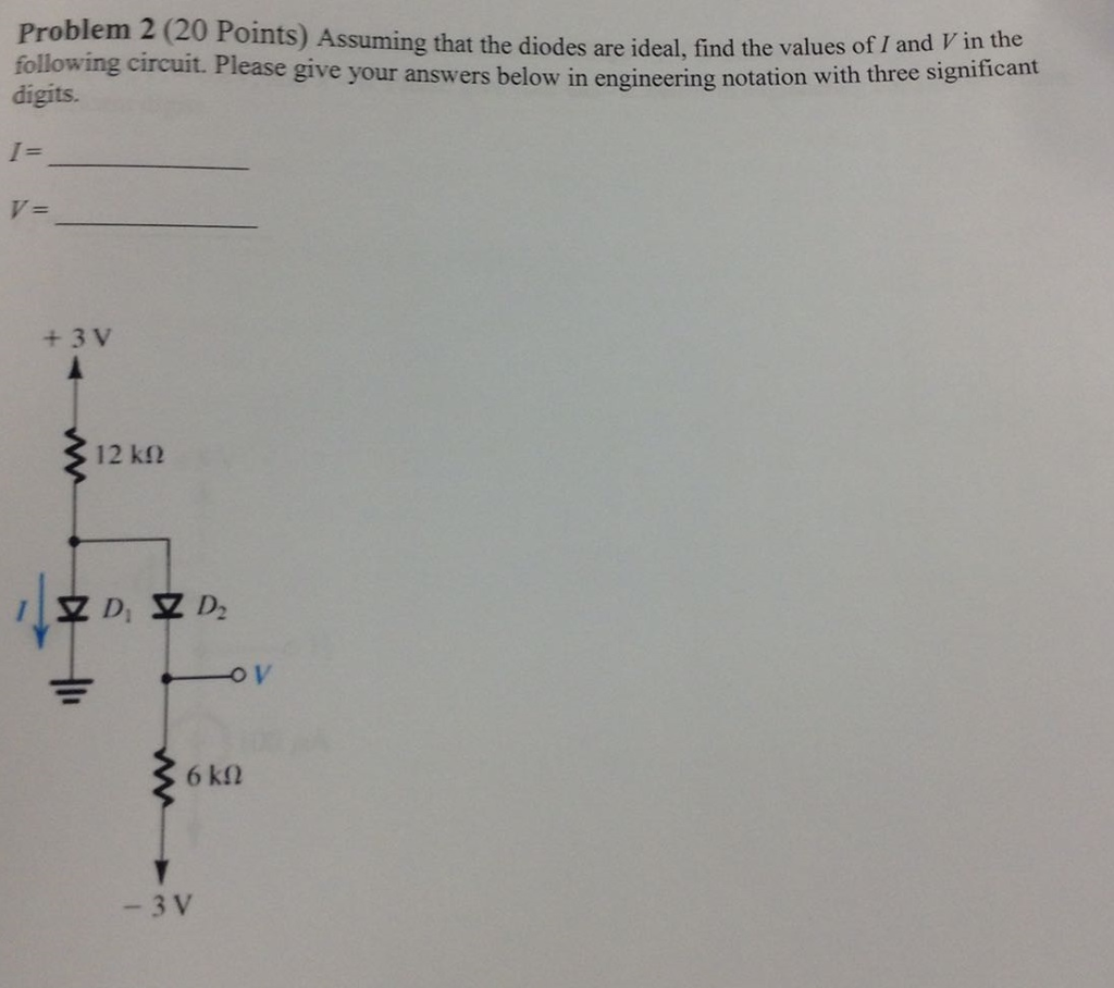 Solved Assuming that the diodes are ideal, find values of I | Chegg.com