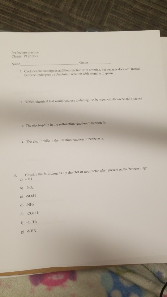 Solved ecture practice Chapter 19 (2 pts) Name Group- 1. | Chegg.com