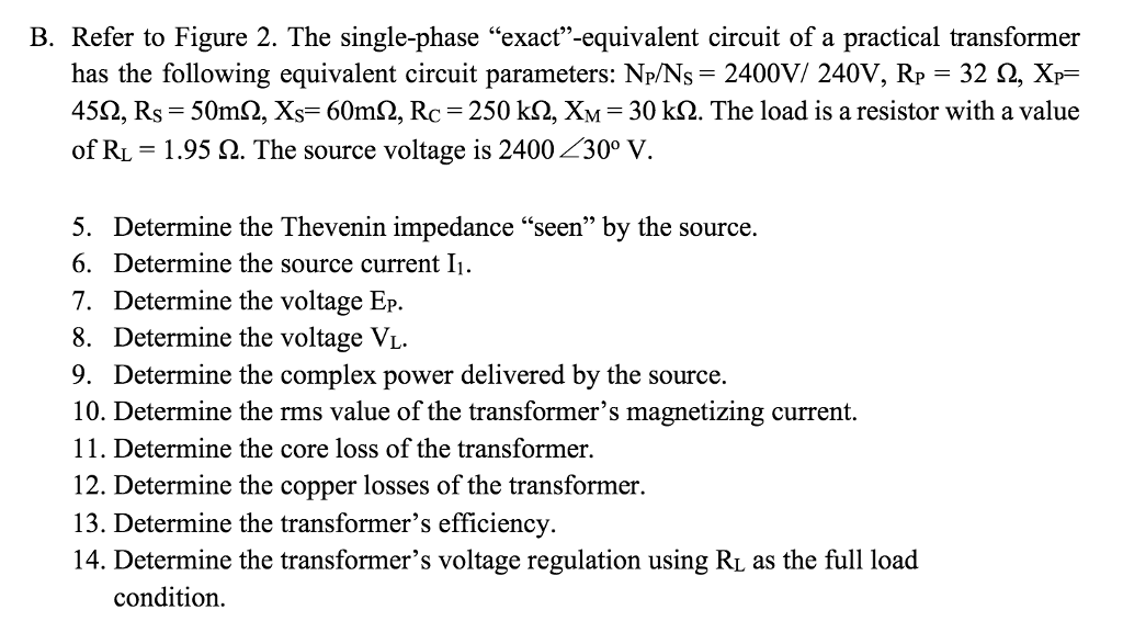 Solved B. Refer to Figure 2. The single-phase | Chegg.com