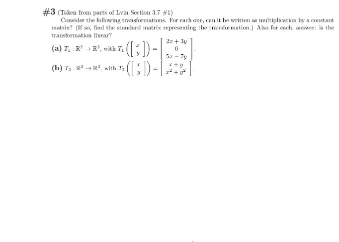 Solved Consider the following transformations. For each one, | Chegg.com