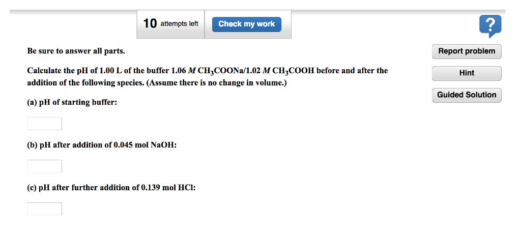 Solved 10 attempts left Check my work 2 Be sure to answer | Chegg.com