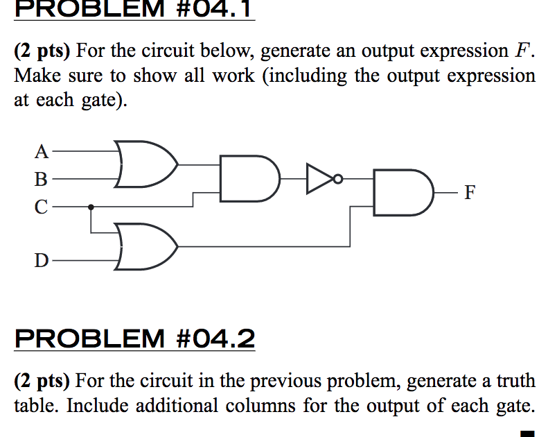 Solved PROBLEM #O4. (2 pts) For the circuit below, generate | Chegg.com