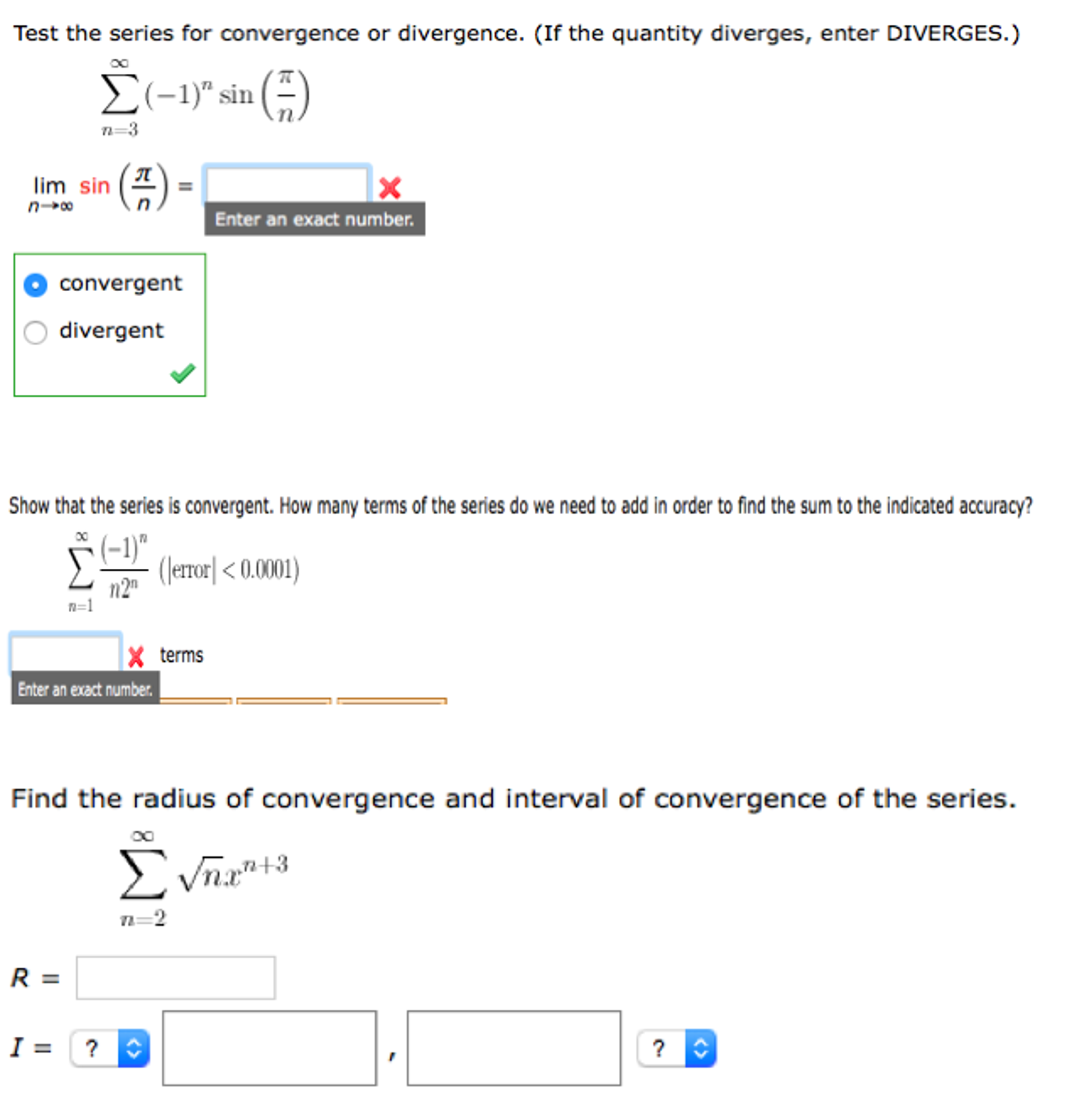 Solved Test the series for convergence or divergence. (If | Chegg.com