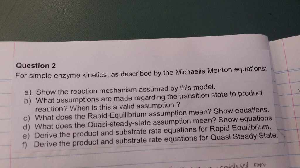 Solved For simple enzyme kinetics, as described by the | Chegg.com