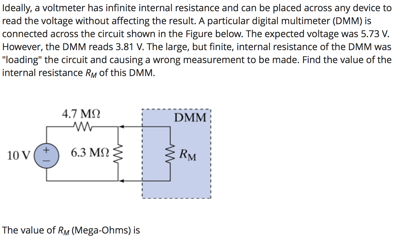 Solved Ideally, a voltmeter has infinite internal resistance | Chegg.com