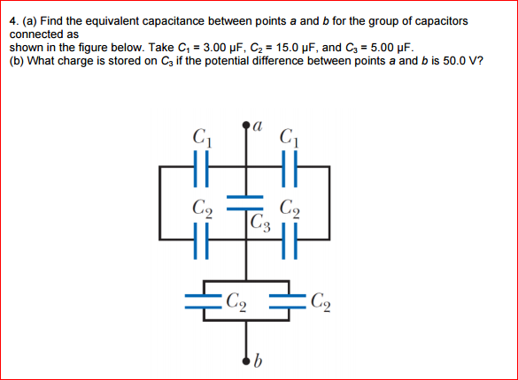 Solved Find the equivalent capacitance between points a and | Chegg.com