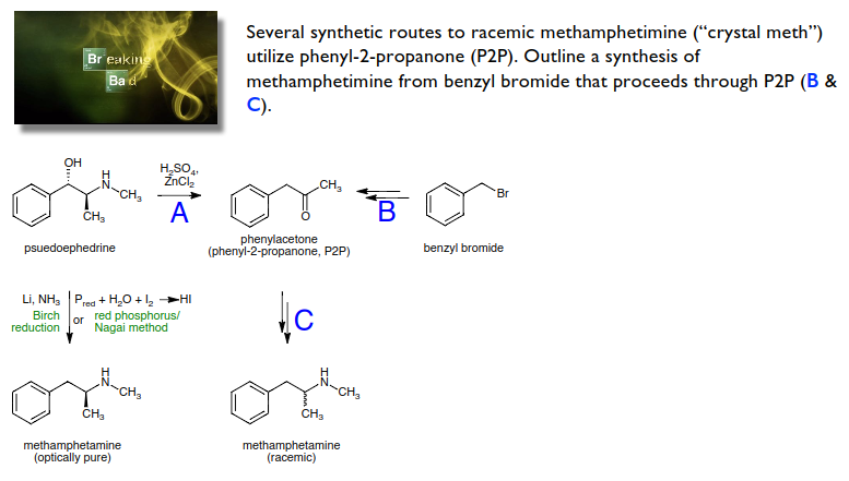 Solved Several synthetic routes to racemic methamphetamine | Chegg.com