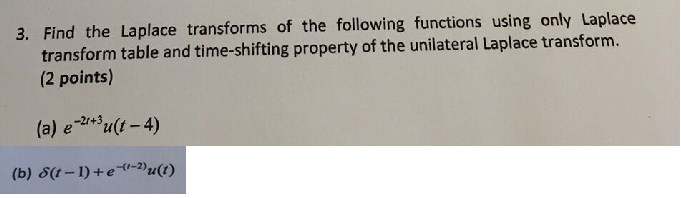 Solved Find the Laplace transforms of the following | Chegg.com