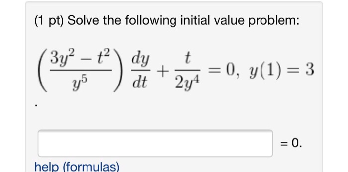 Solved Solve the following initial value problem: (3y^2 - | Chegg.com