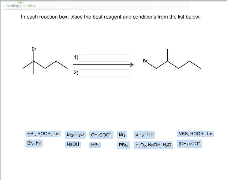 Solved In each reaction box, place the best reagent and | Chegg.com