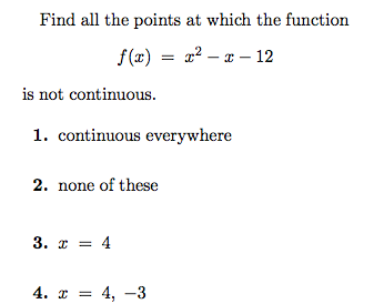 Solved Find all points at which the function f(x) = x2 - x - | Chegg.com