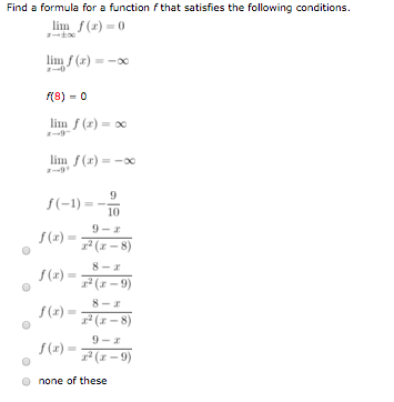Solved Find a formula for a function f that satisfies the | Chegg.com