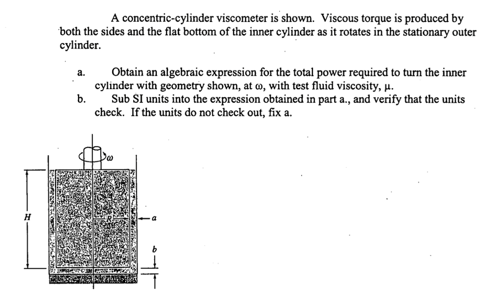 Solved A concentric-cylinder viscometer is shown. Viscous | Chegg.com