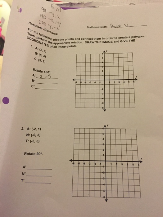 Solved For the following, plot the points and connect them | Chegg.com