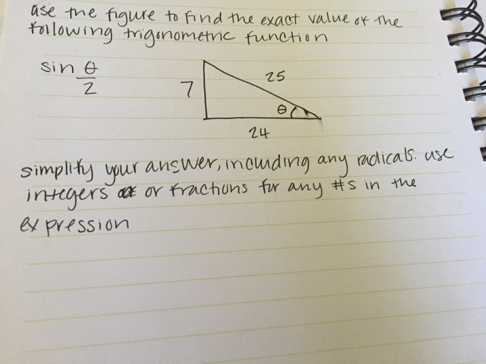 Solved Use the figure to find the exact value of the | Chegg.com