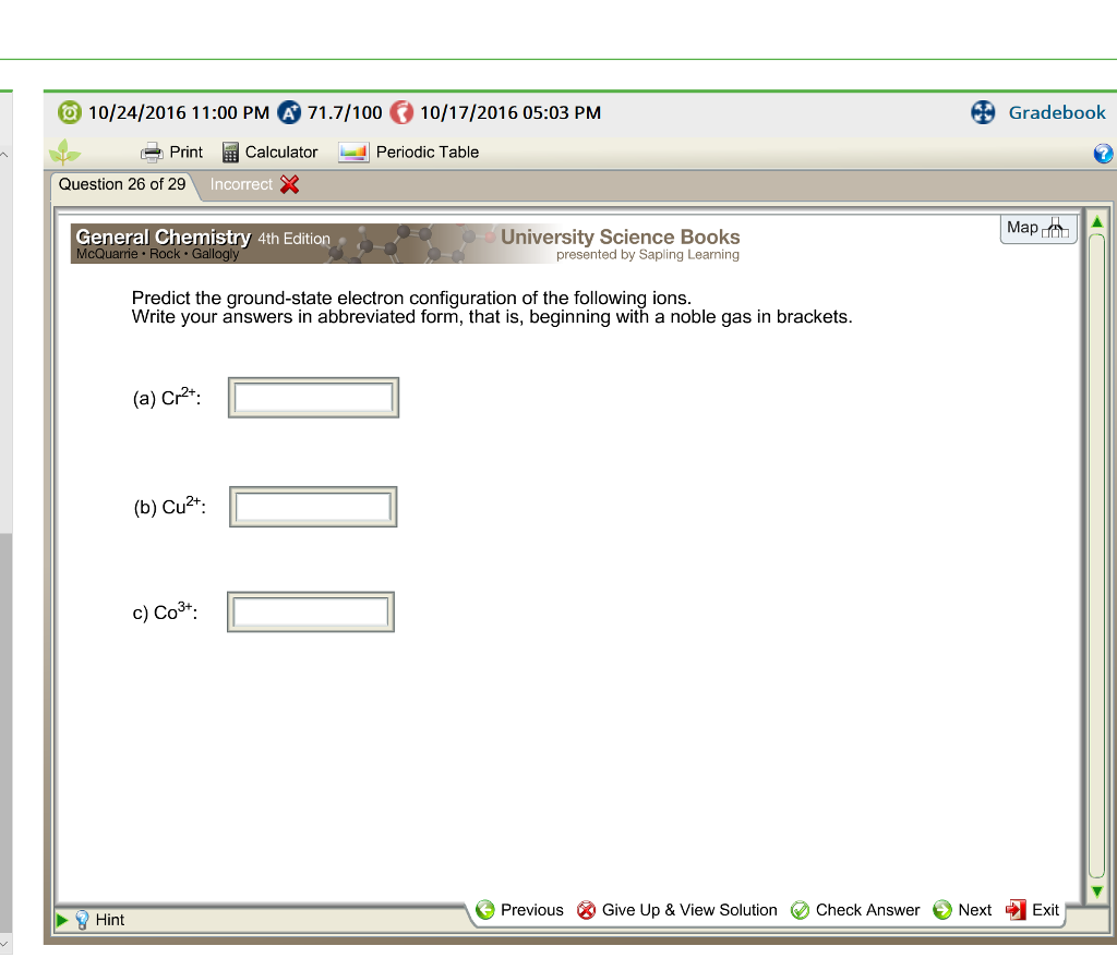 Solved Predict The Ground State Electron Configuration Of