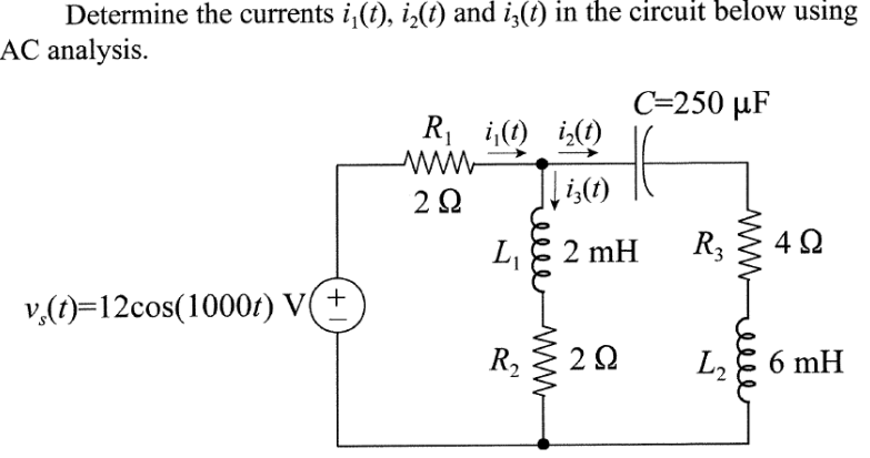 Solved Determine the currents i1(t), i2(t) and i3(t) in the | Chegg.com