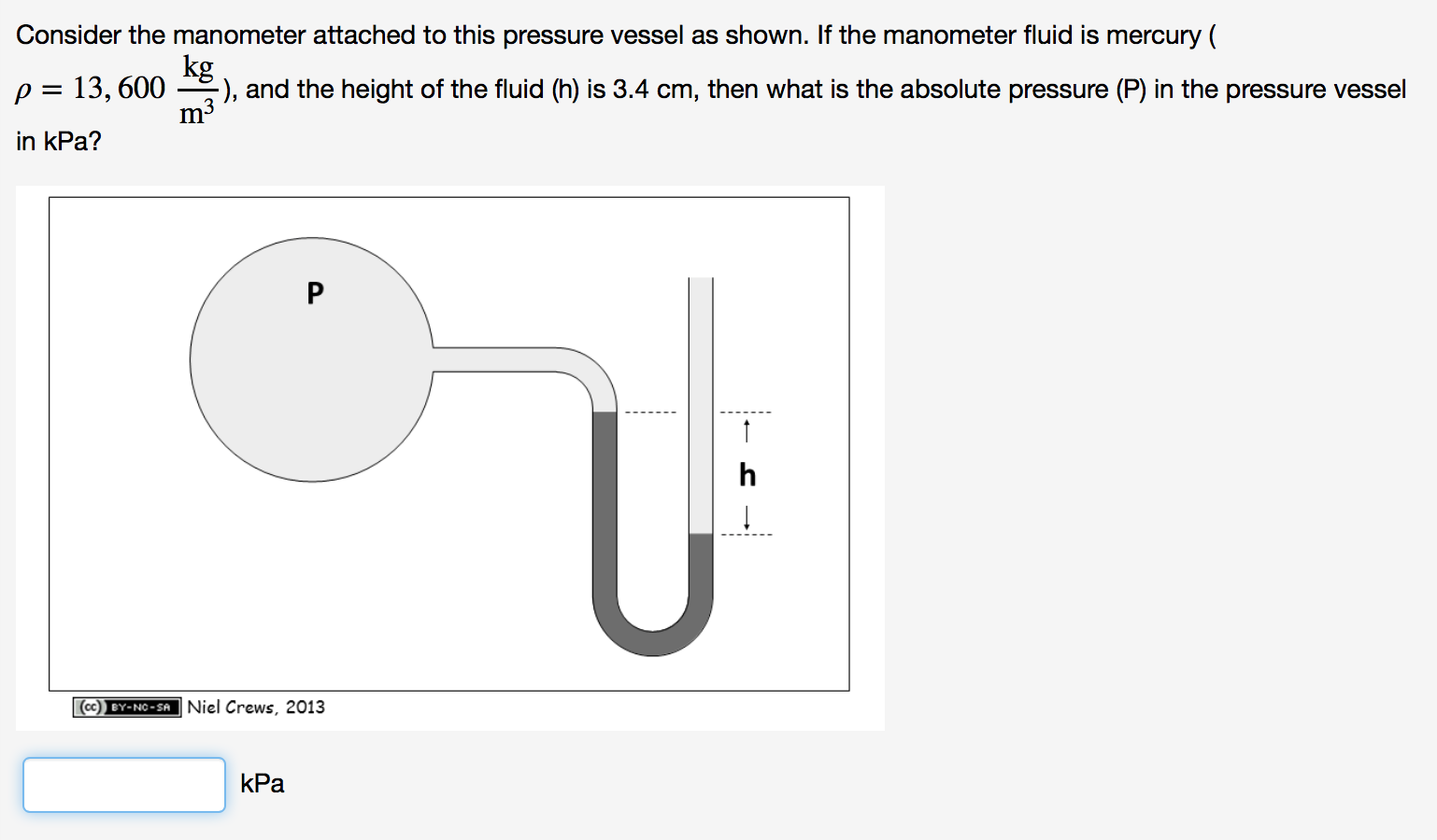 Solved Consider the manometer attached to this pressure | Chegg.com