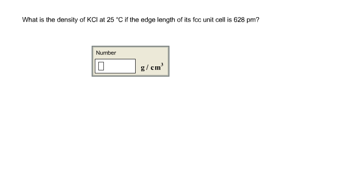 Solved What is the density of KCl at 25 C if the edge length | Chegg.com