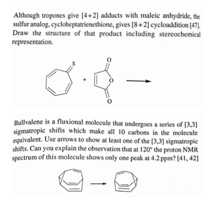 Solved Although tropones give [4+2] adducts with maleic | Chegg.com