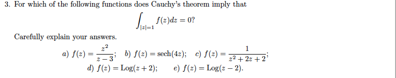 Solved For which of the following functions does Cauchy's | Chegg.com