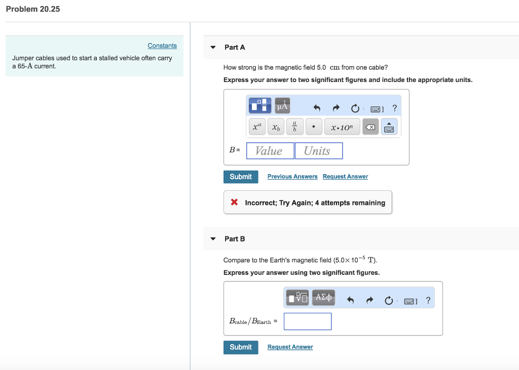 Solved Problem 20.25 Constants Part A Jumper cables used | Chegg.com