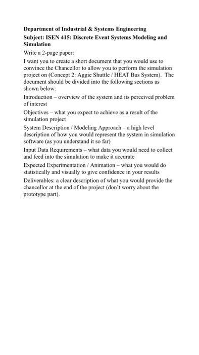 Solved Department of Industrial & Systems Engineering | Chegg.com