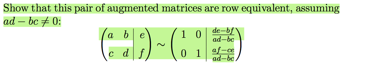 Solved Show that this pair of augmented matrices are row | Chegg.com