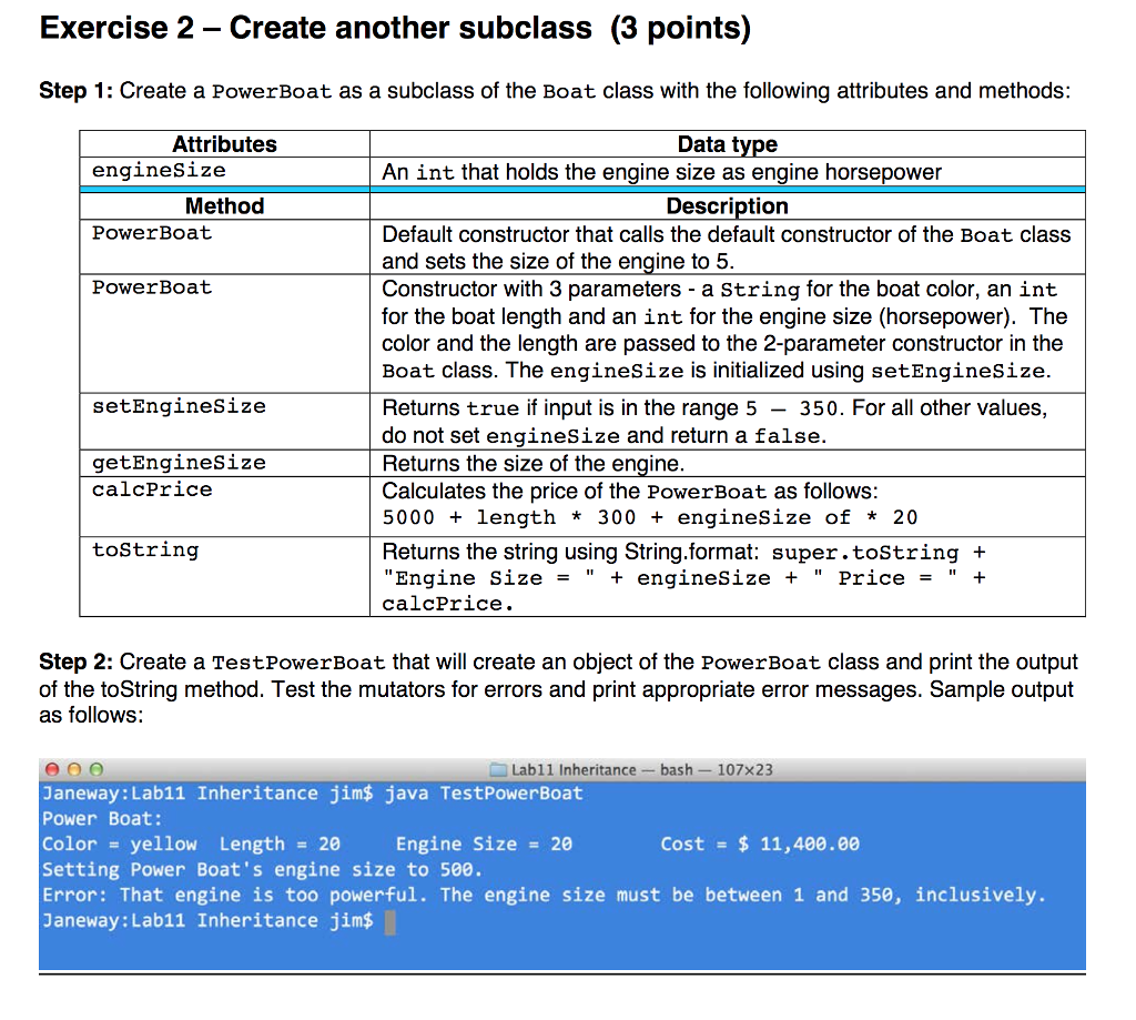 Exercise 1 - Creating the super class (3 points) Step | Chegg.com