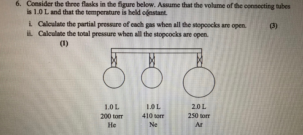 Solved Consider the three flasks in the figure below. Assume | Chegg.com