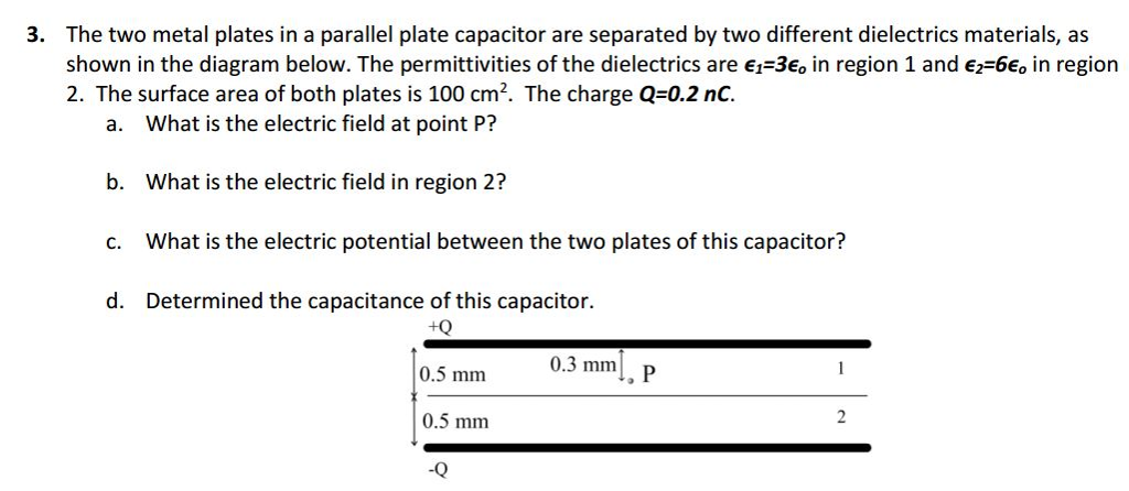 Solved The two metal plates in a parallel plate capacitor | Chegg.com
