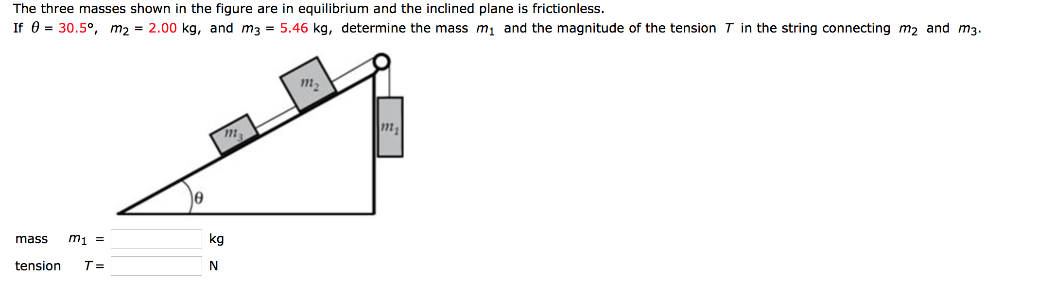 Solved The three masses shown in the figure are | Chegg.com