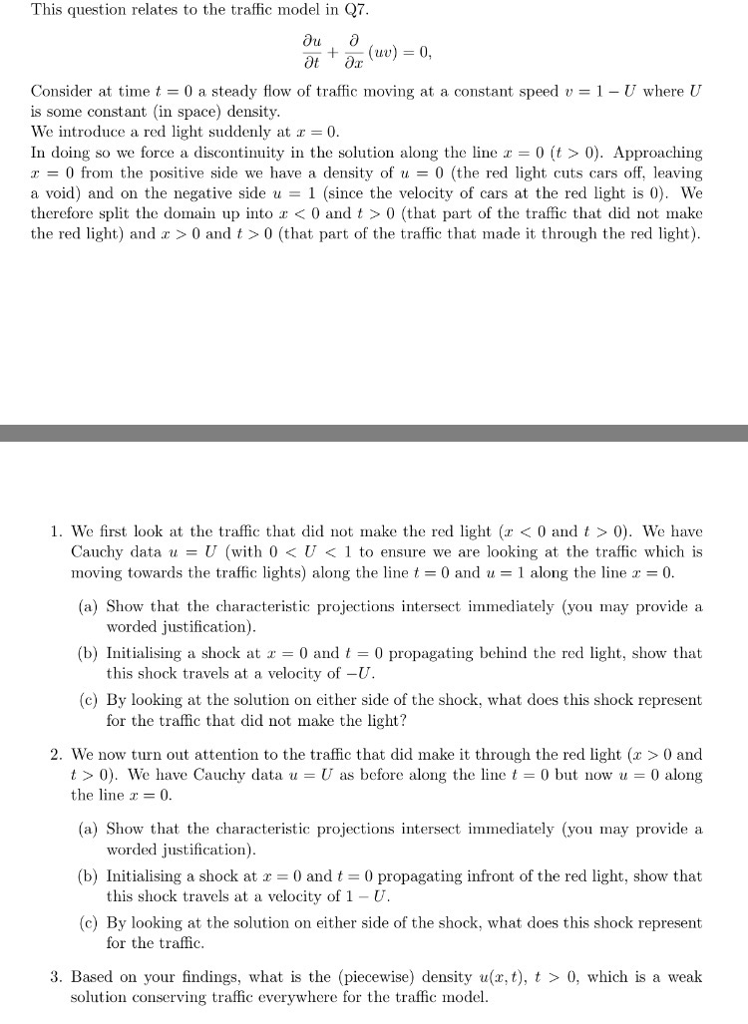 This question relates to the traffic model in Q7 + | Chegg.com