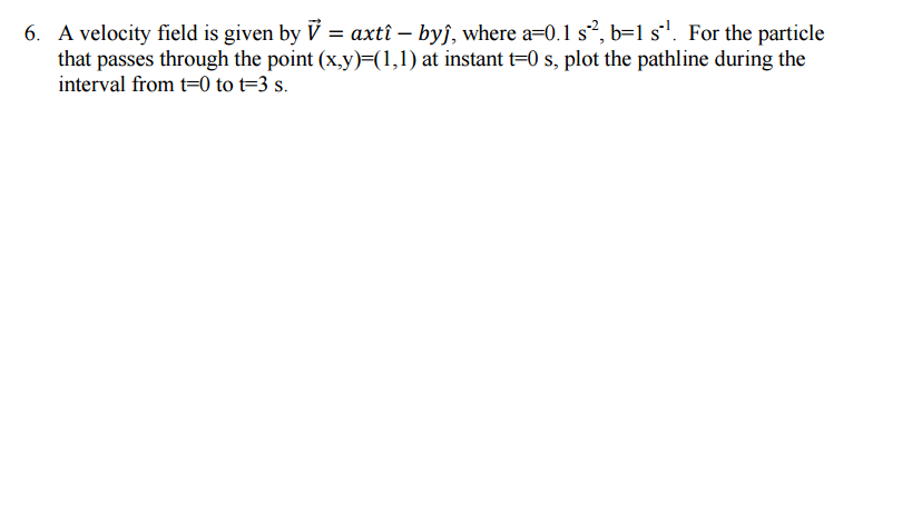 A velocity field is given by V = axti - byj, where a | Chegg.com