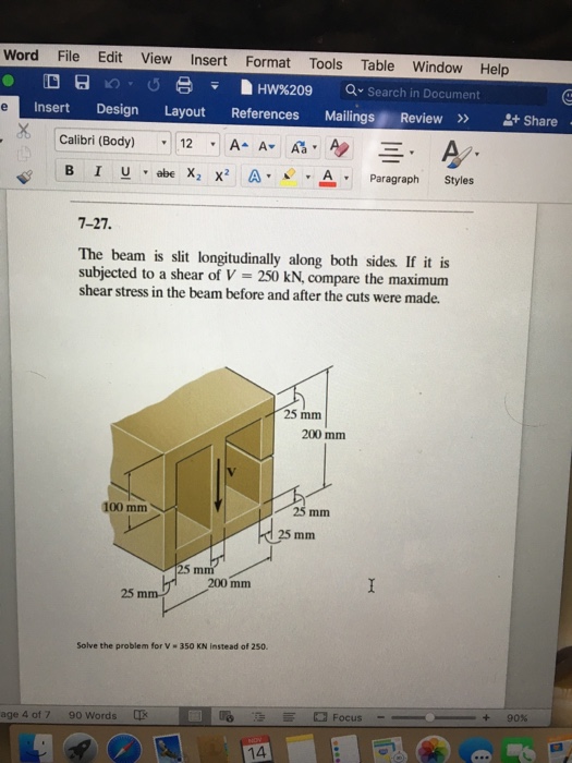 Solved The beam is slit longitudinally along both sides. If | Chegg.com