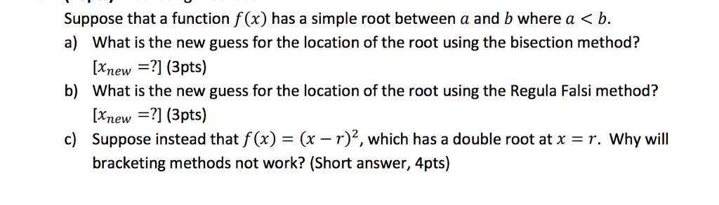Solved Suppose that a function f(x) has a simple root | Chegg.com