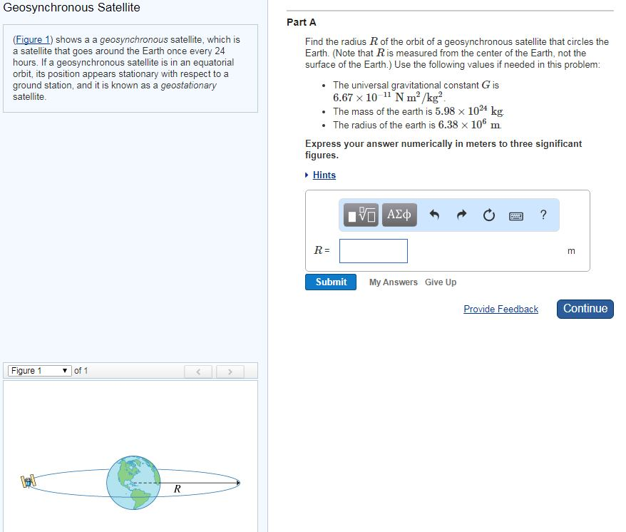 Solved Geosynchronous Satellite Part A (Figure 1) shows a a | Chegg.com