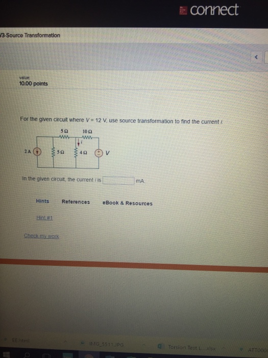 Solved For the given circuit V = 12 V. use source | Chegg.com