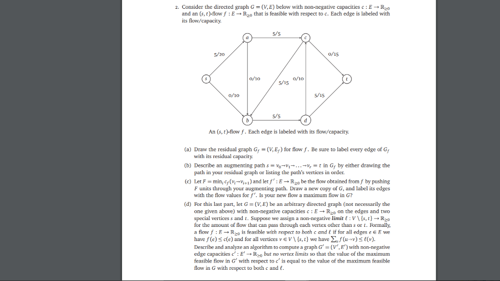 2. Consider the directed graph G = (V,E) below with | Chegg.com
