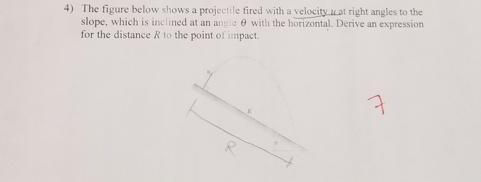 Solved 4) The figure below shows a projectile fired with a | Chegg.com