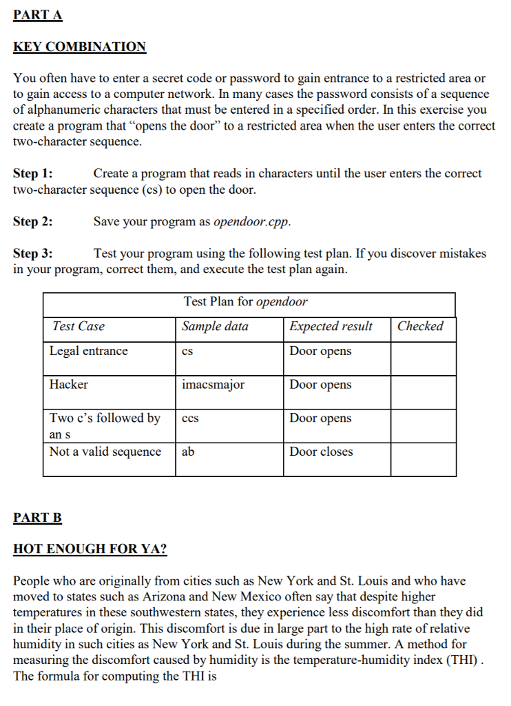 Solved PART KEY COMBINATION You often have to enter a secret | Chegg.com